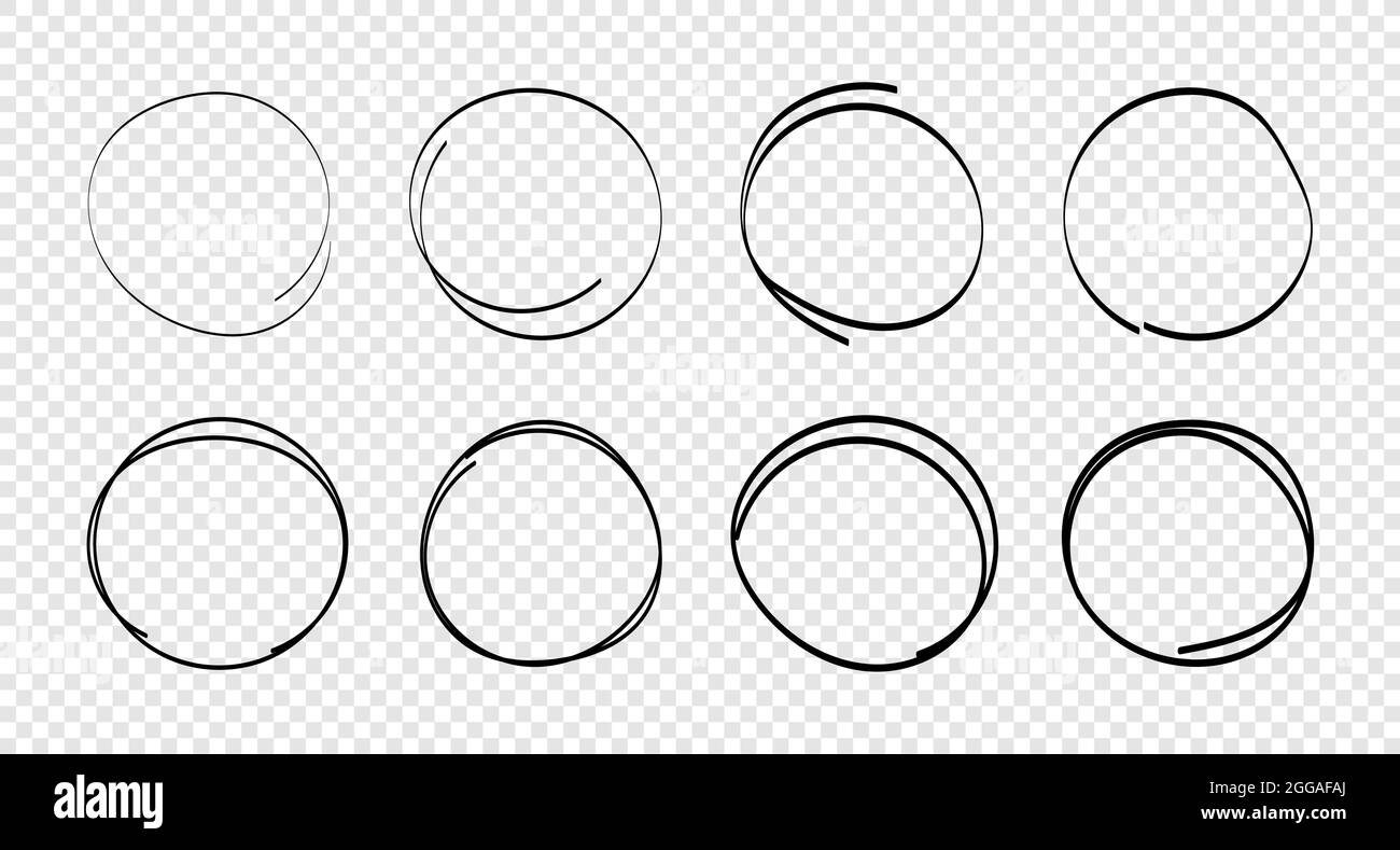 Circle line sketches set. Vector isolated design elements Stock Vector ...
