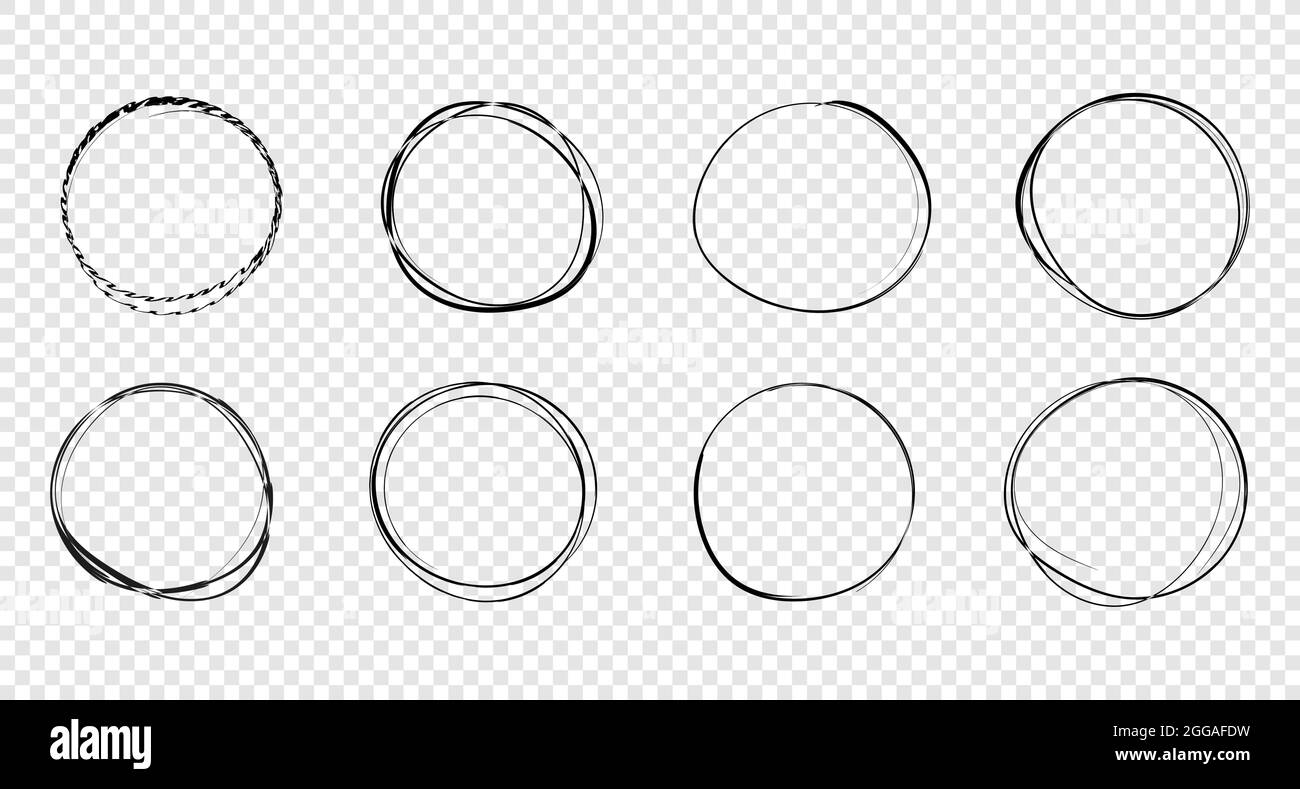 Circle line sketches set. Vector isolated design elements Stock Vector ...