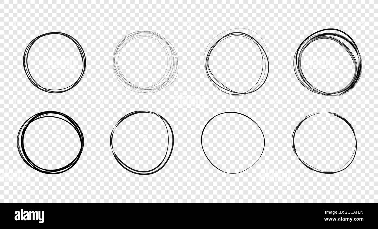Circle line sketches set. Vector isolated design elements Stock Vector ...
