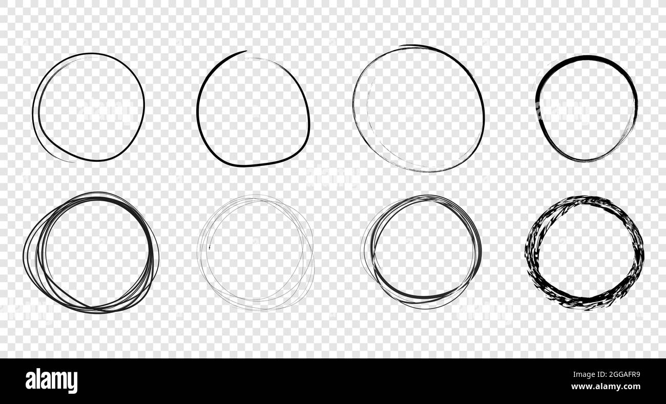 Circle line sketches set. Vector isolated design elements Stock Vector ...