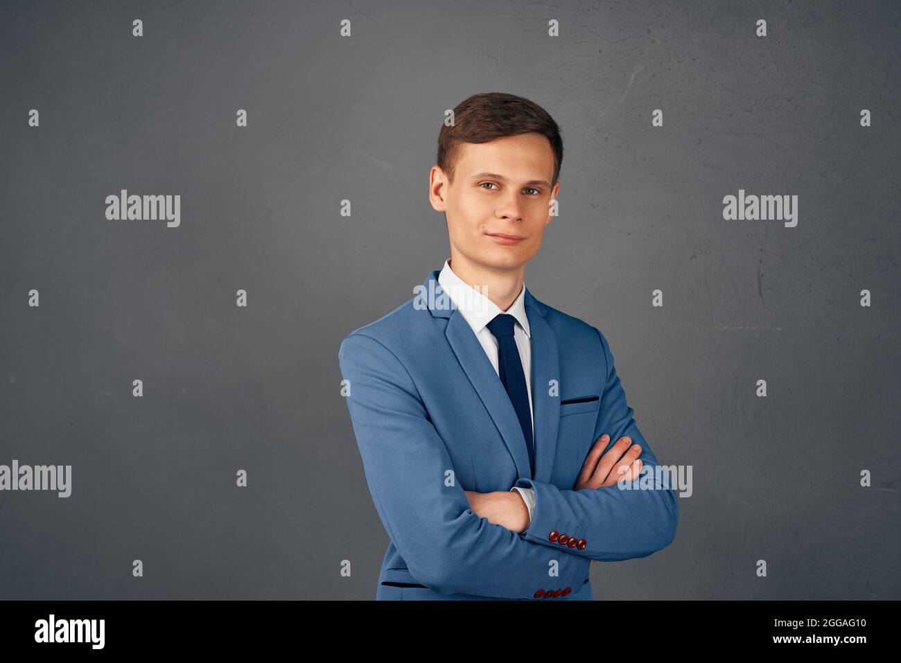 business man in blue suit professional manager executive Stock Photo ...