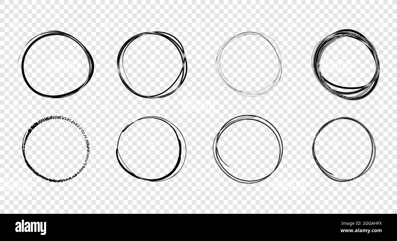 Circle line sketches set. Vector isolated design elements Stock Vector ...