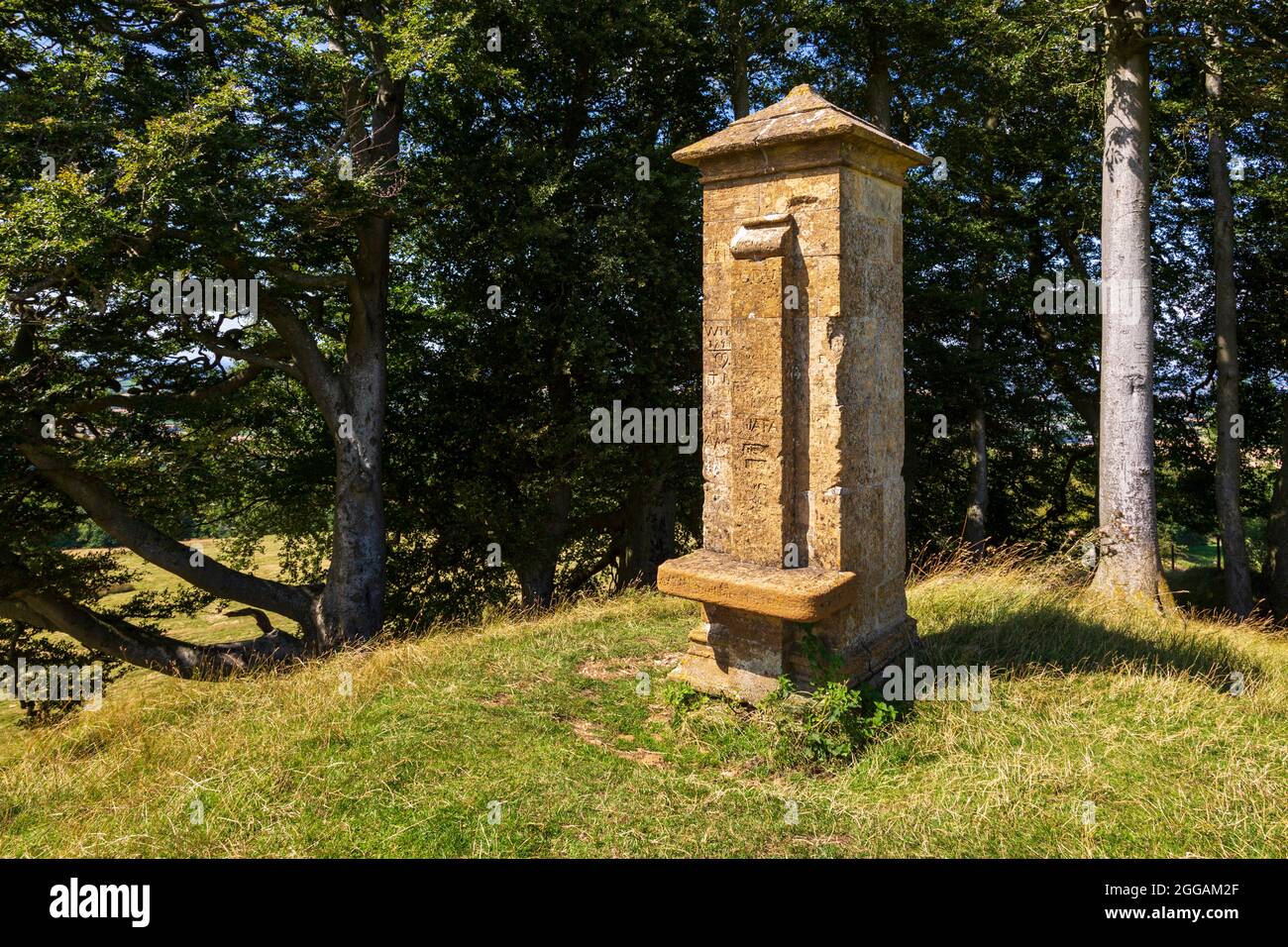 Cromwell's Seat Monument at Beckbury Iron Age Hillfort overlooking the ...