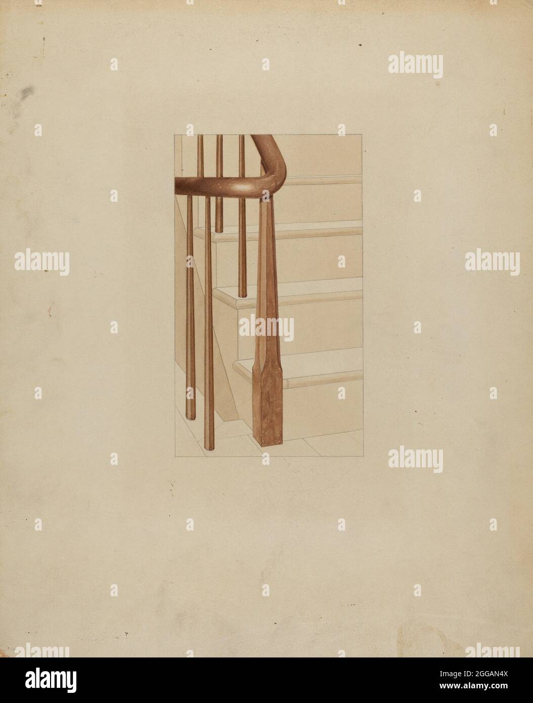 Shaker Newel Post, c. 1937 Stock Photo - Alamy