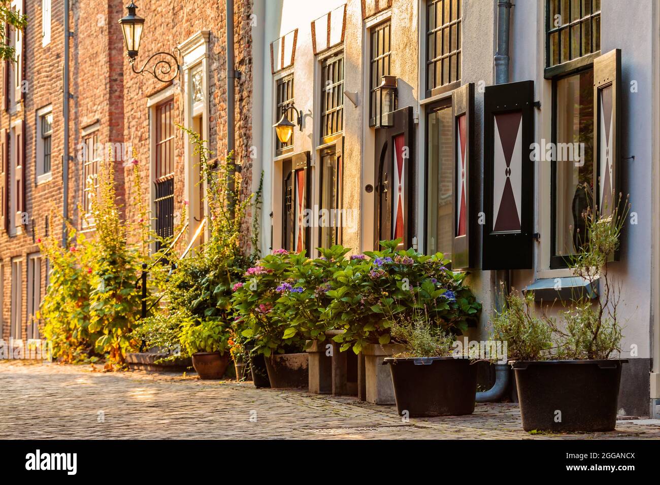 Medieval houses in the historic center of the Dutch city of Amersfoort ...