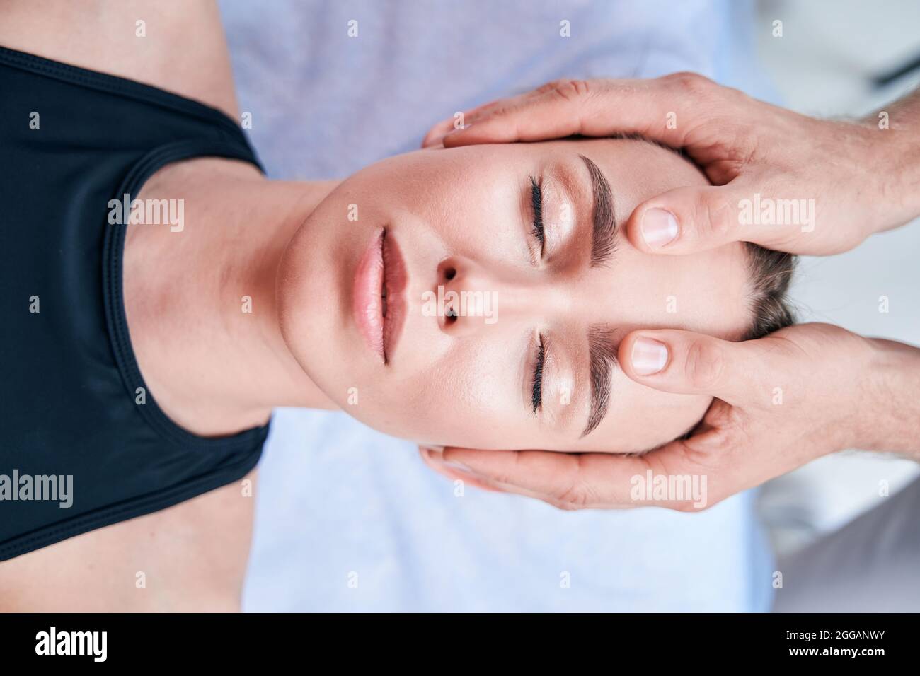 Beautiful Elegant Caucasian Female Relaxing And Enjoying Spa Procedure