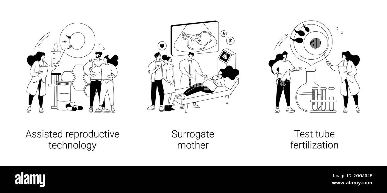 Infertility procedures abstract concept vector illustrations Stock ...