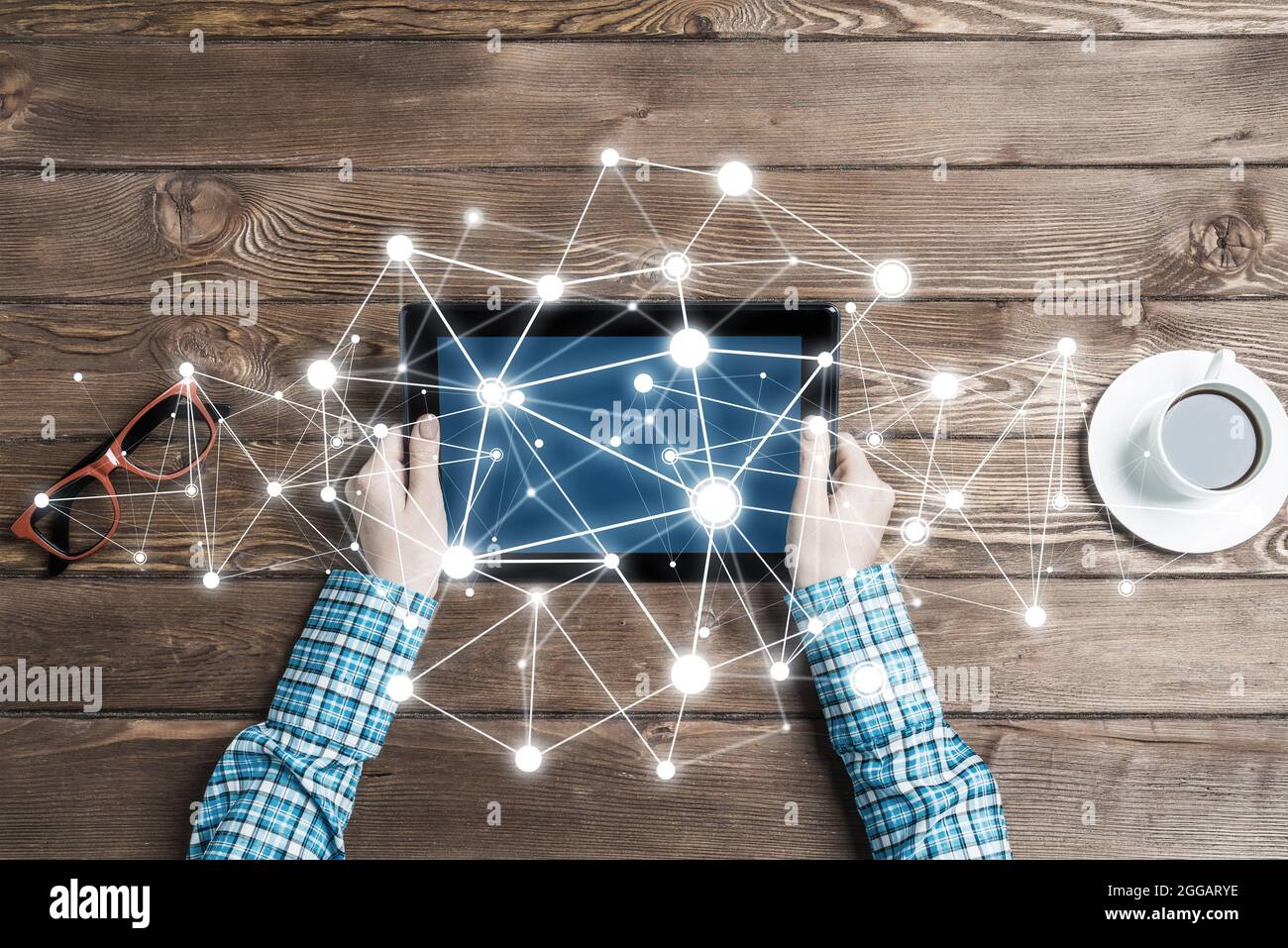 Concept of social communication and networking with social connection ...