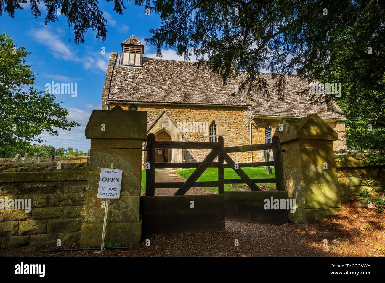 Hailes Parish Church in the Cotswold village of Hailes next to the ...