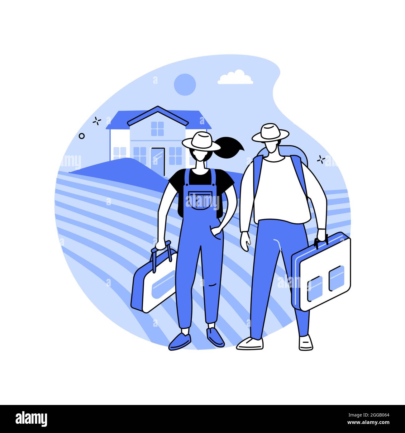 Rural migration abstract concept vector illustration Stock Vector Image ...