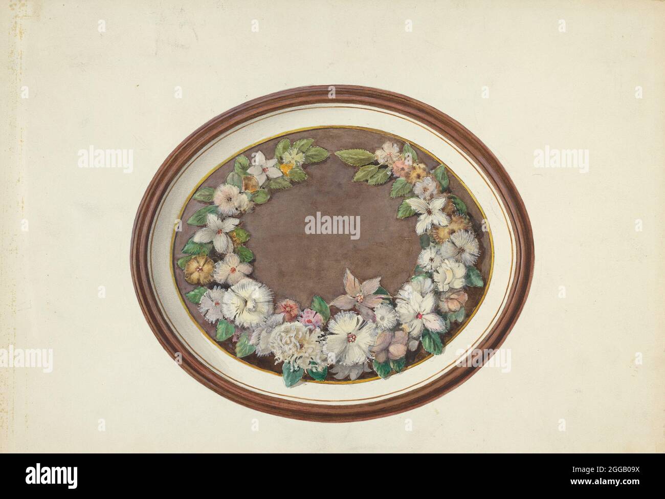 Feather Wreath Oval Frame, 1935/1942 Stock Photo - Alamy