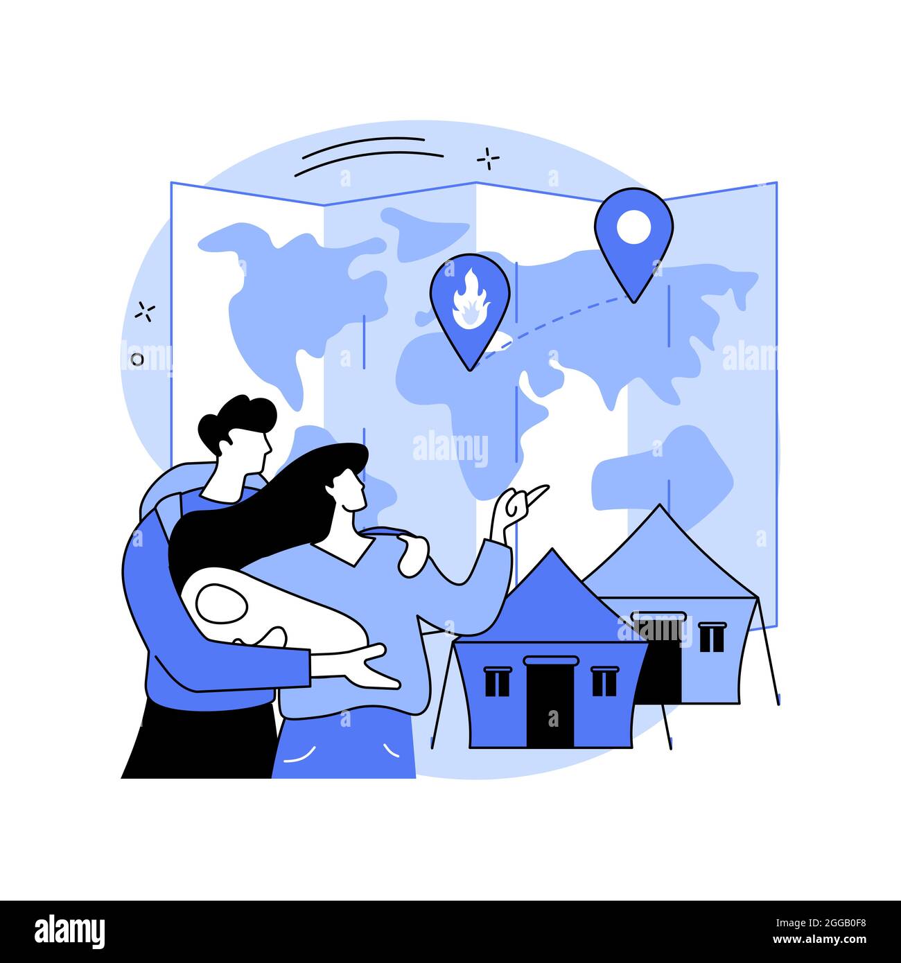 Resettlement of persons abstract concept vector illustration Stock ...