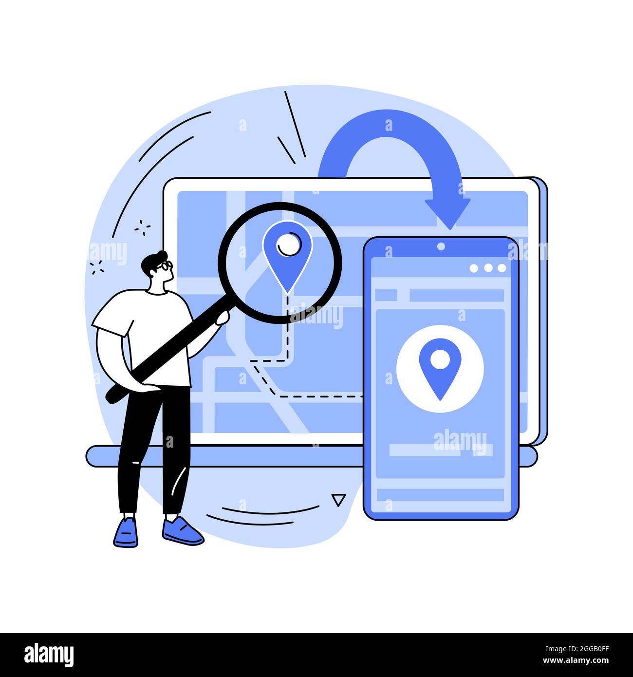 Cross-device tracking abstract concept vector illustration Stock Vector ...