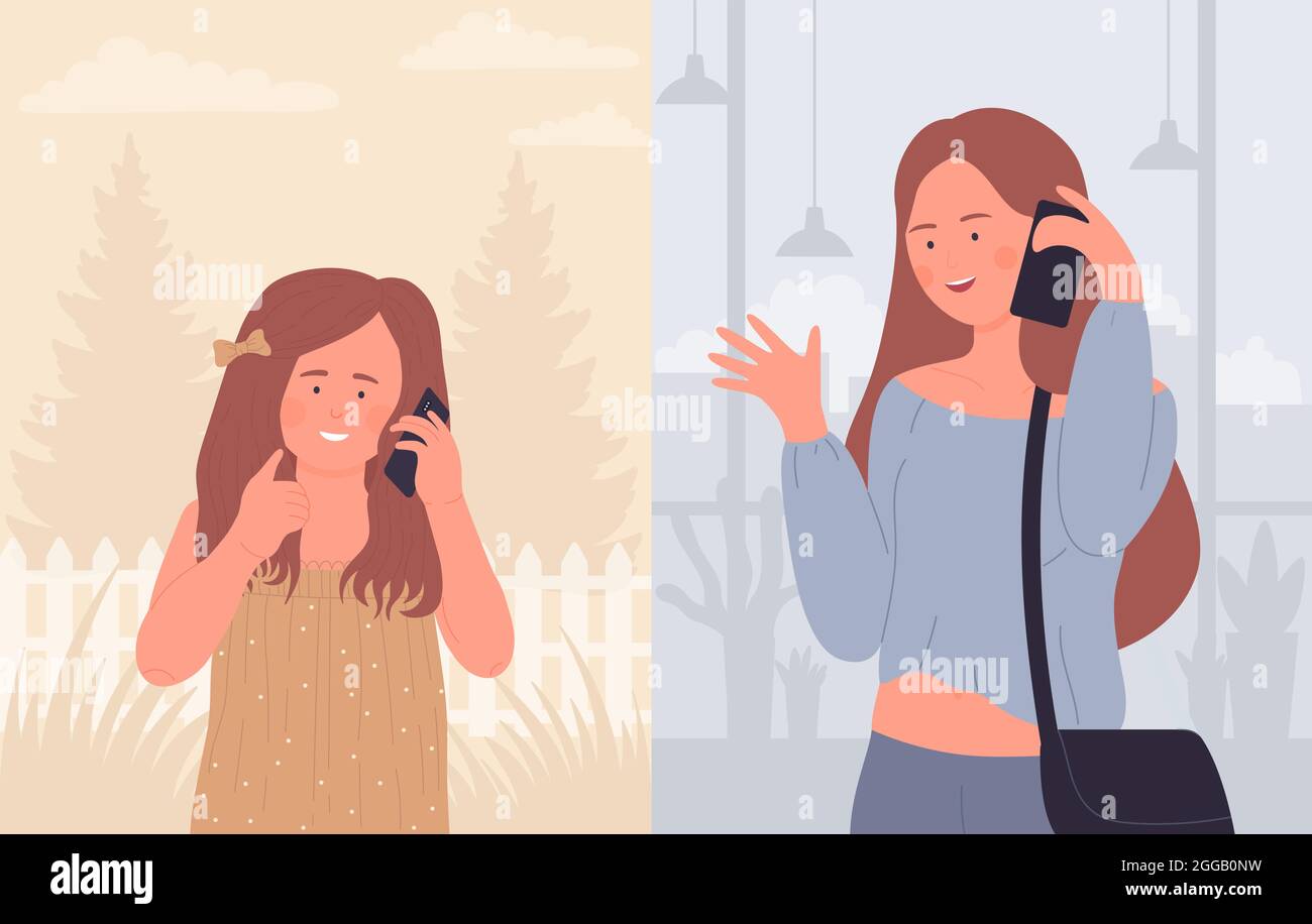 Parents talking to teen Stock Vector Images - Alamy