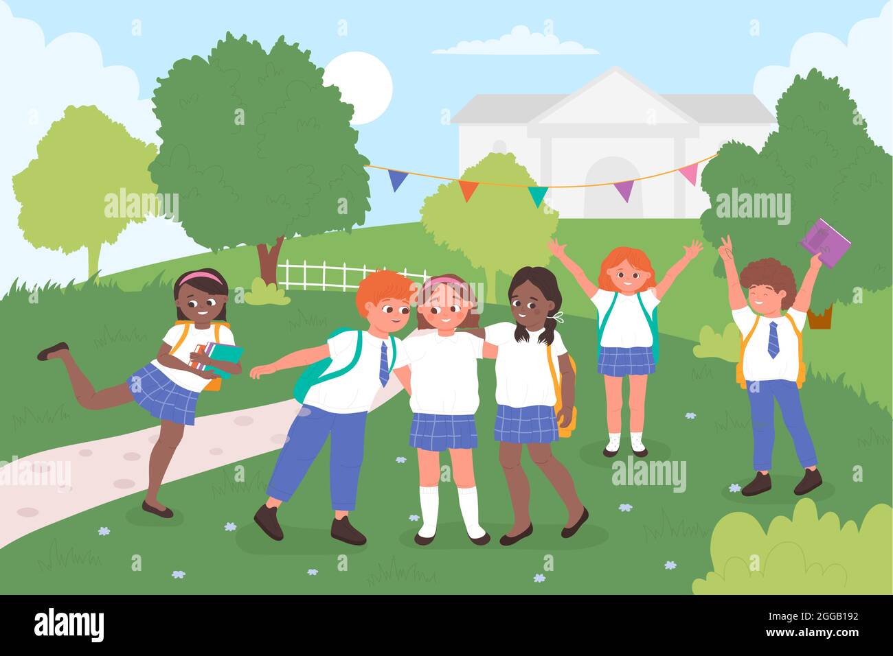 Vector Students At Play Girl