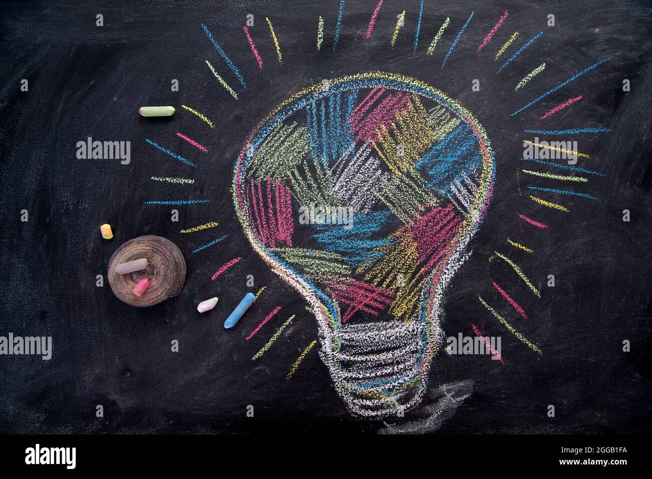 Graphic representation with chalk on the blackboard of the concept of ...