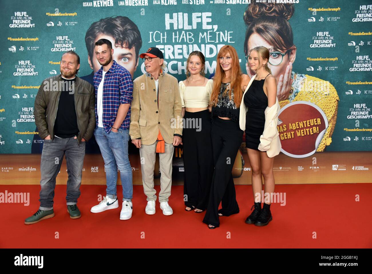 Cologne, Germany. 29th Aug, 2021. Actors Axel Stein, Oskar Keymer, Otto ...