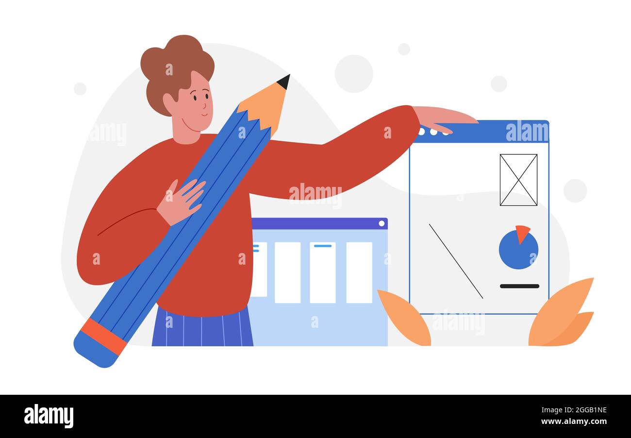 People working on app web development vector illustration. Cartoon man ...