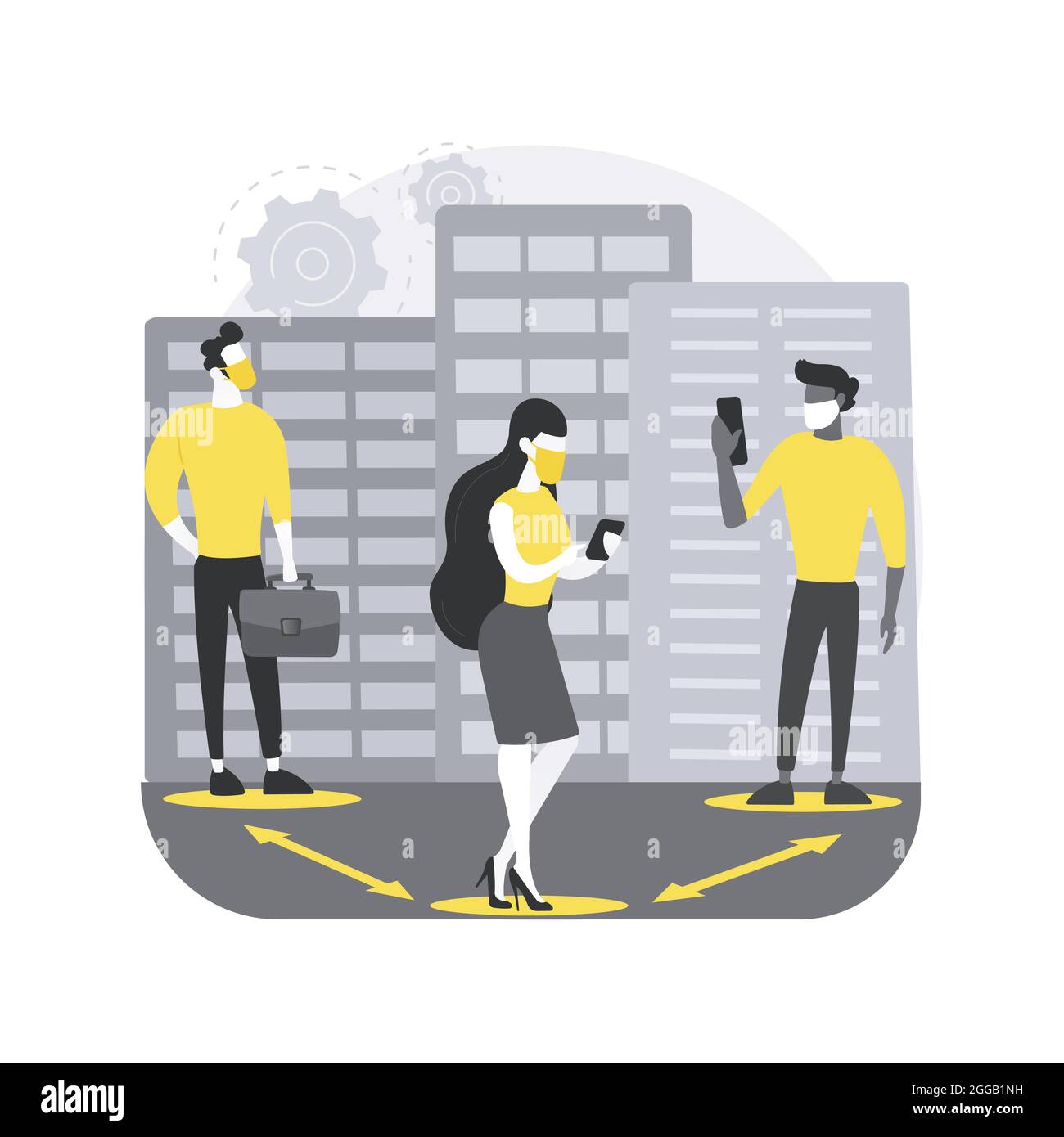 Social distancing abstract concept vector illustration Stock Vector ...