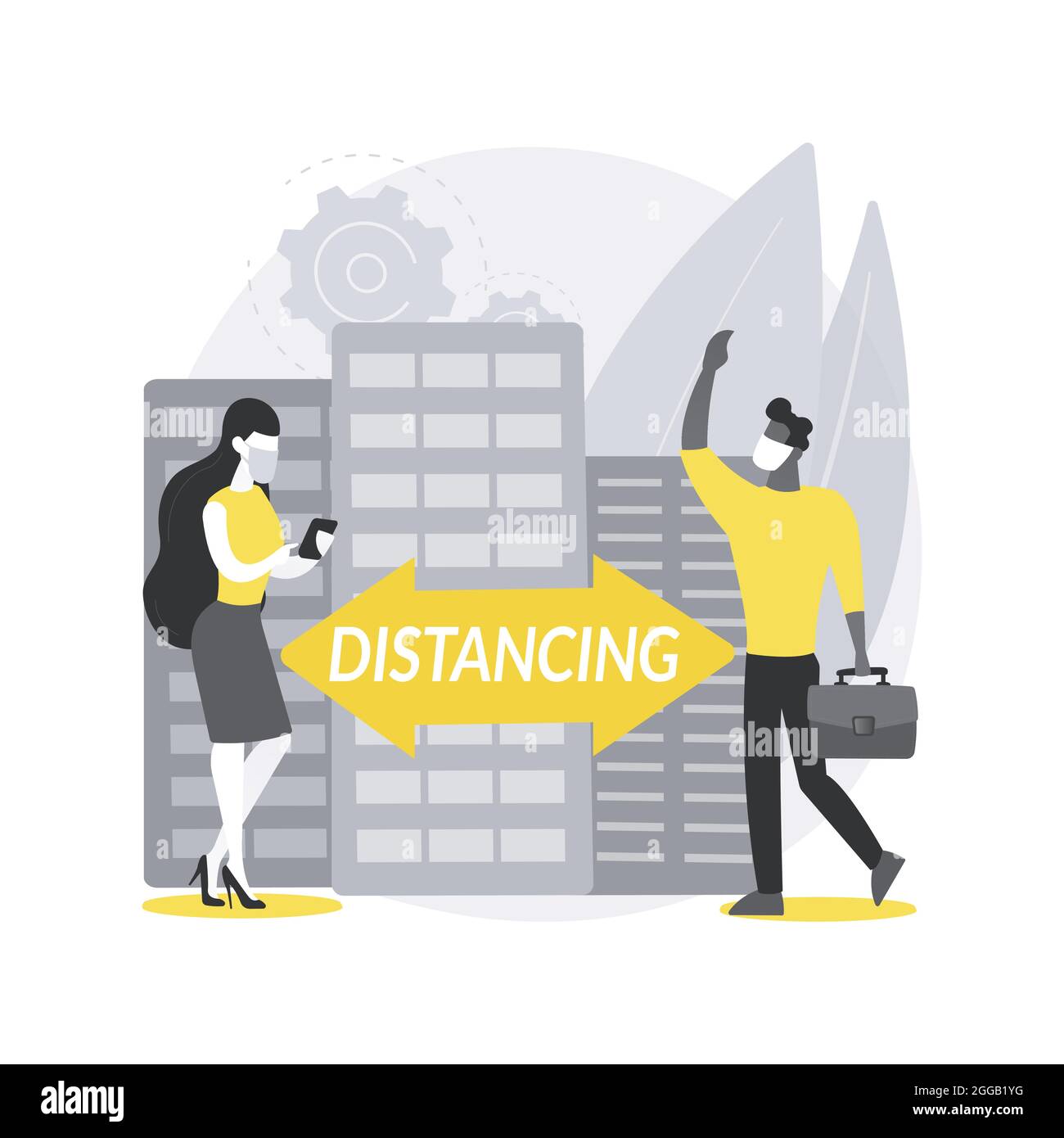 Keep distance abstract concept vector illustration Stock Vector Image ...