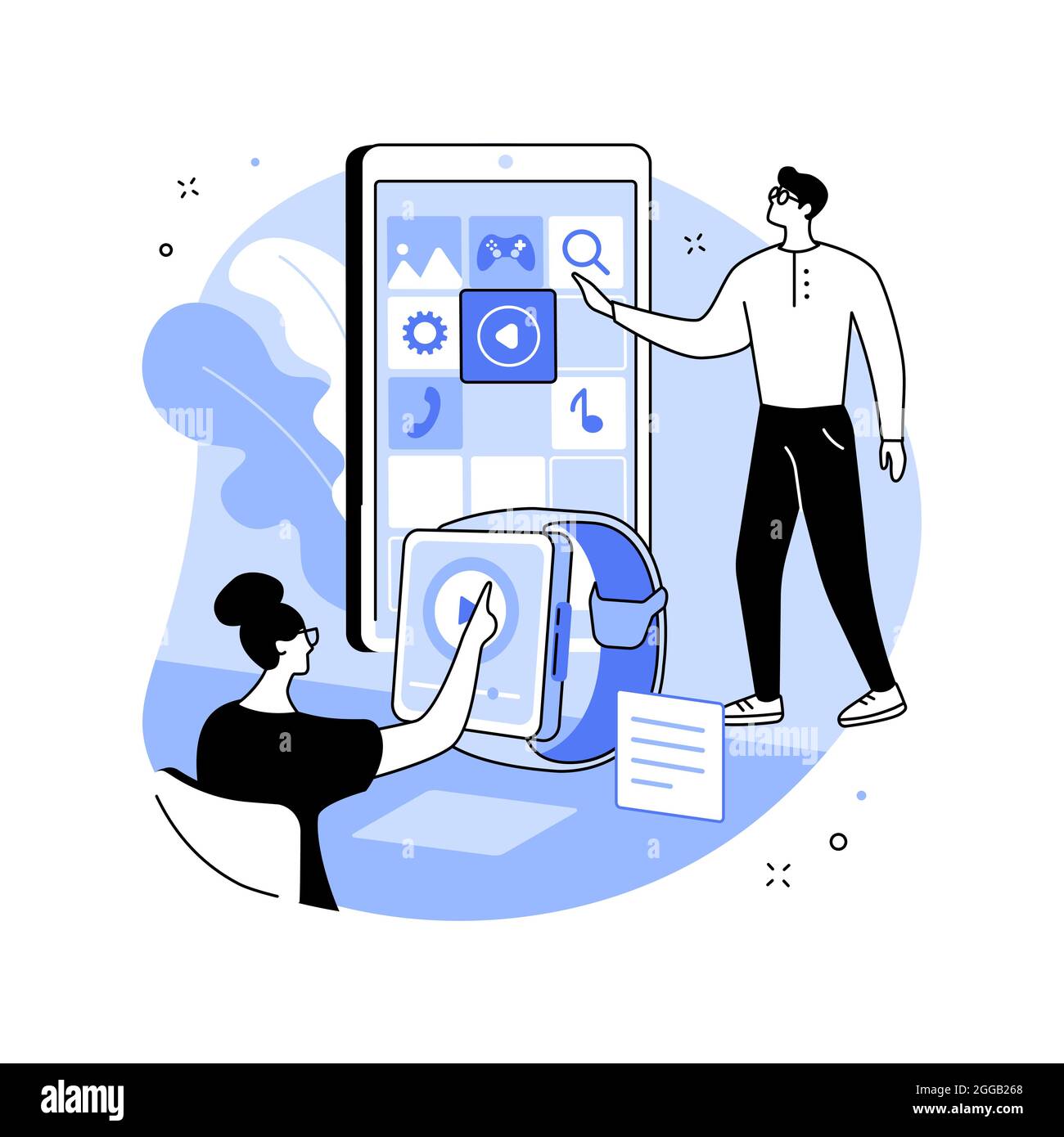 Wearable mobile app development abstract concept vector illustration ...