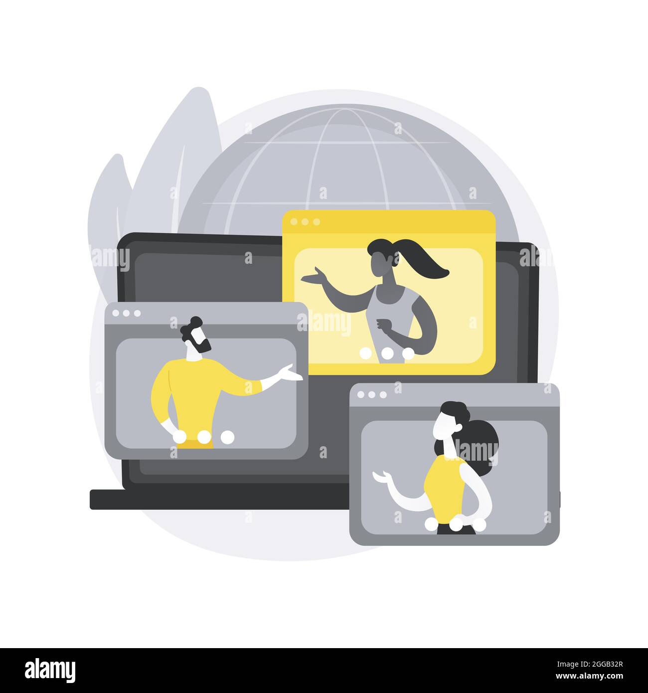 Online meetup abstract concept vector illustration Stock Vector Image ...