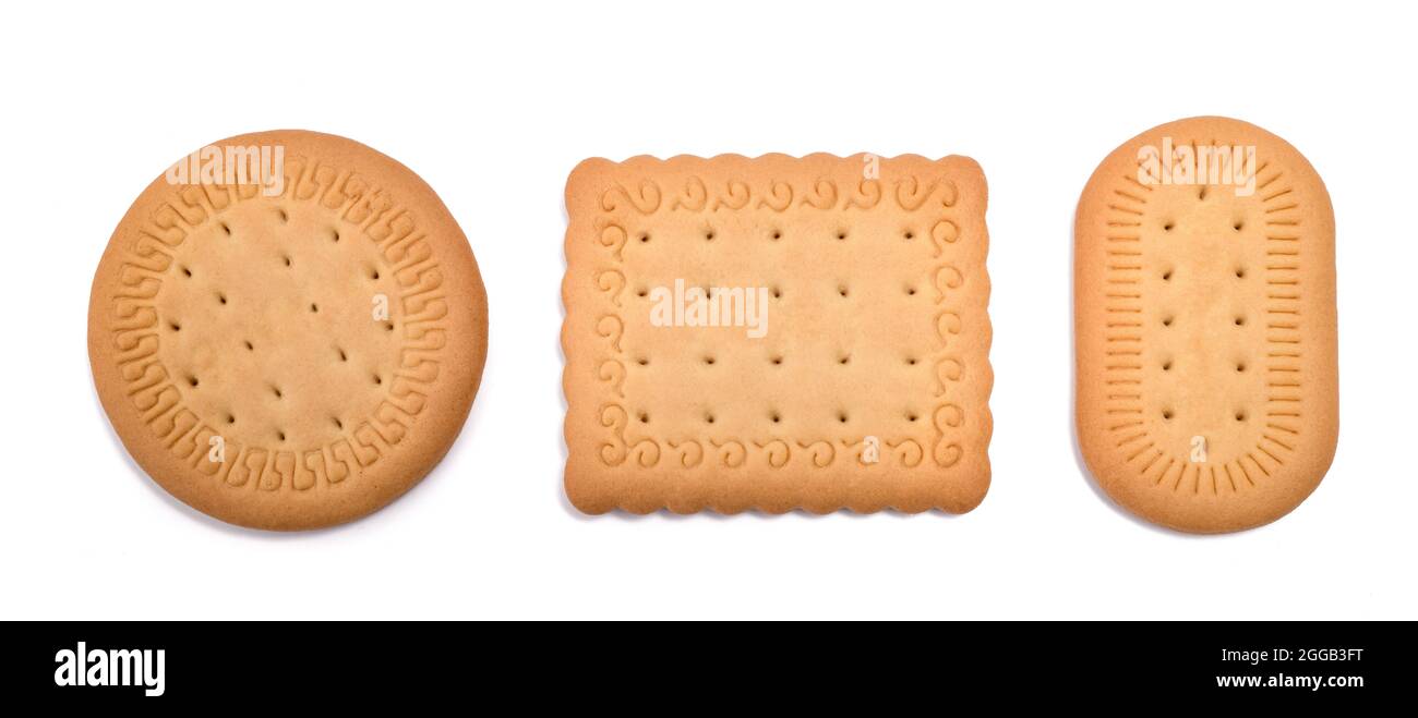 Dry biscuits isolated on white background Stock Photo - Alamy