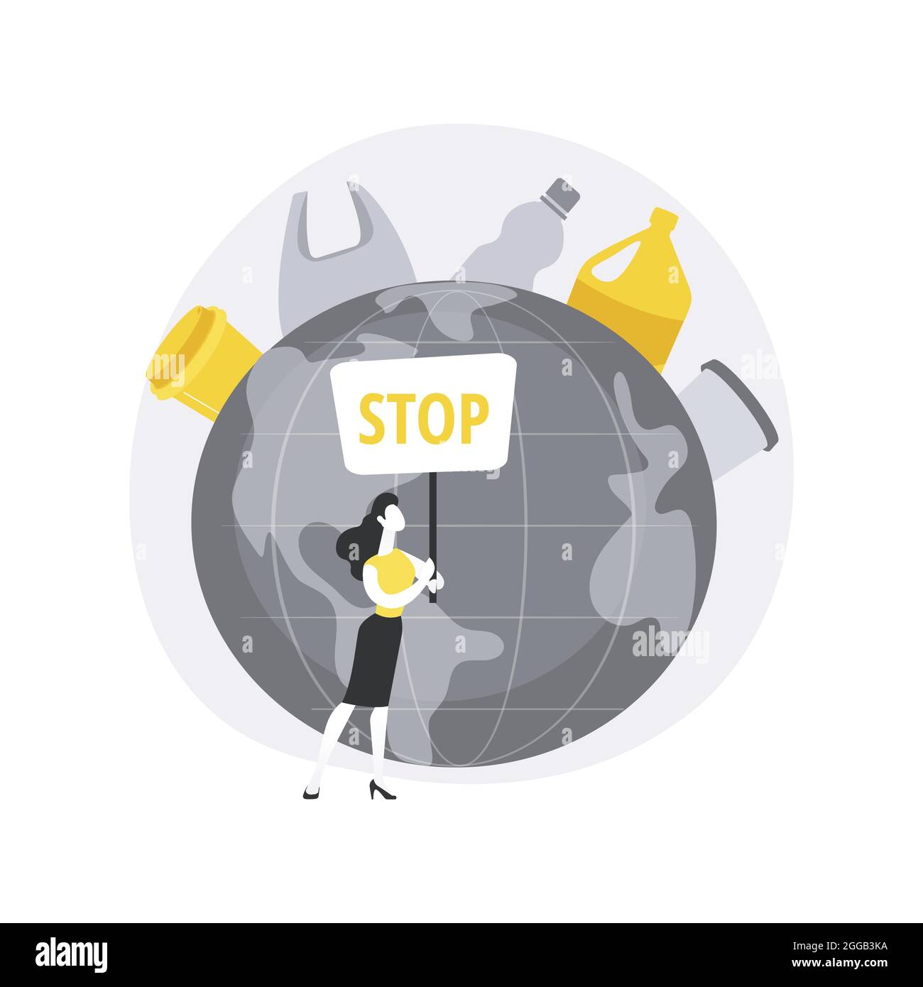 Plastic pollution abstract concept vector illustration Stock Vector ...