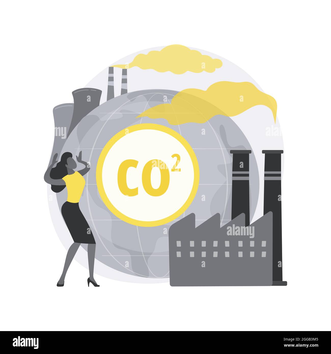 Global CO2 emissions abstract concept vector illustration Stock Vector ...