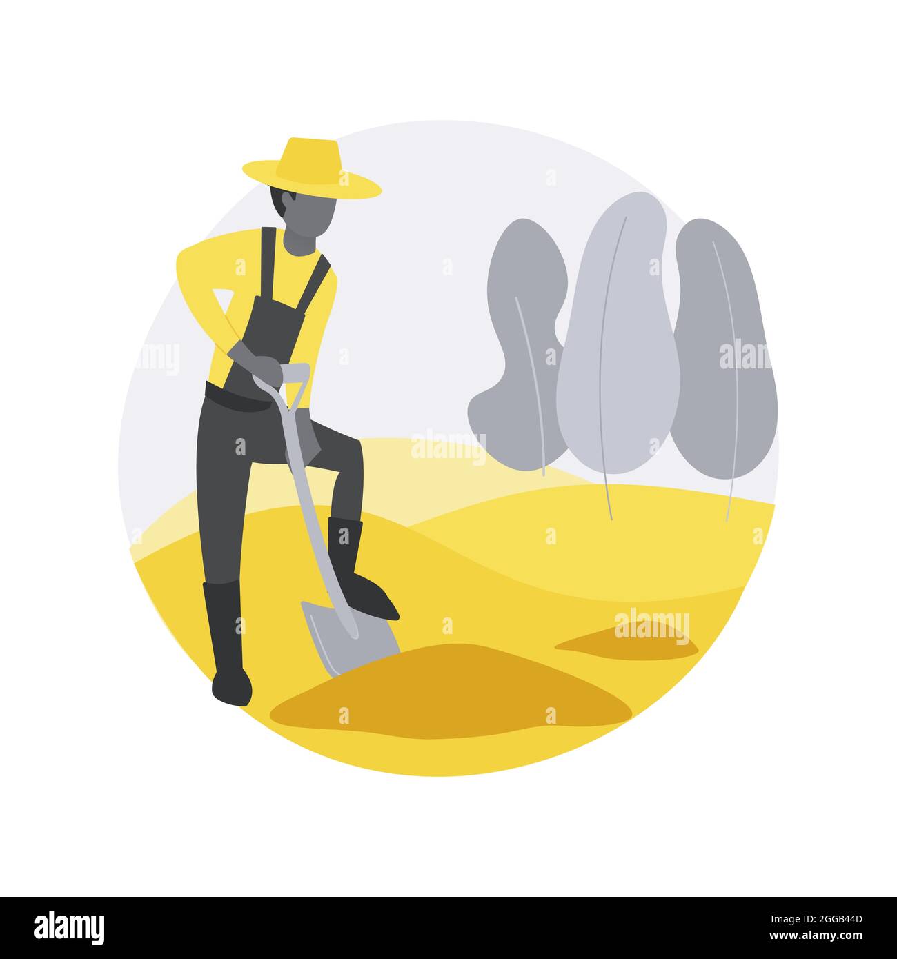 Cultivating the soil abstract concept vector illustration Stock Vector ...