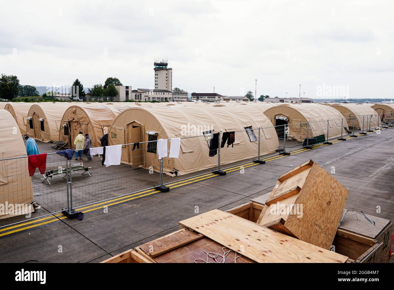 Ramstein Miesenbach, Germany. 30th Aug, 2021. People evacuated from ...