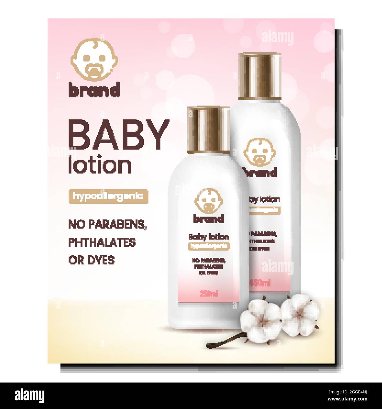 Baby Lotion Creative Promotional Banner Vector Stock Vector Image & Art ...