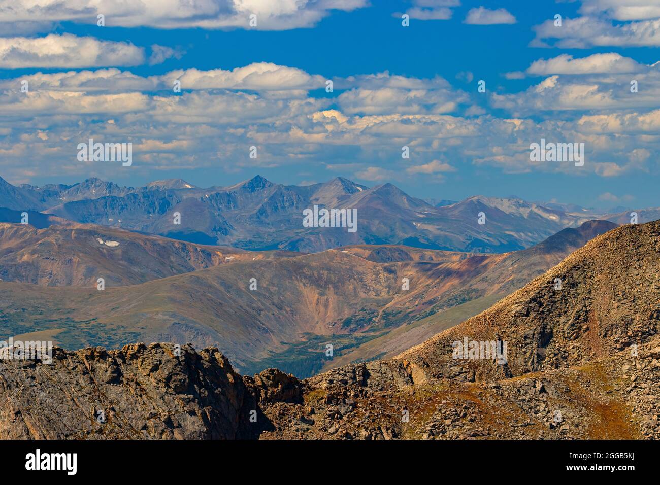 Beautiful scenery from the summit of Mount Evans Colorado Stock Photo ...