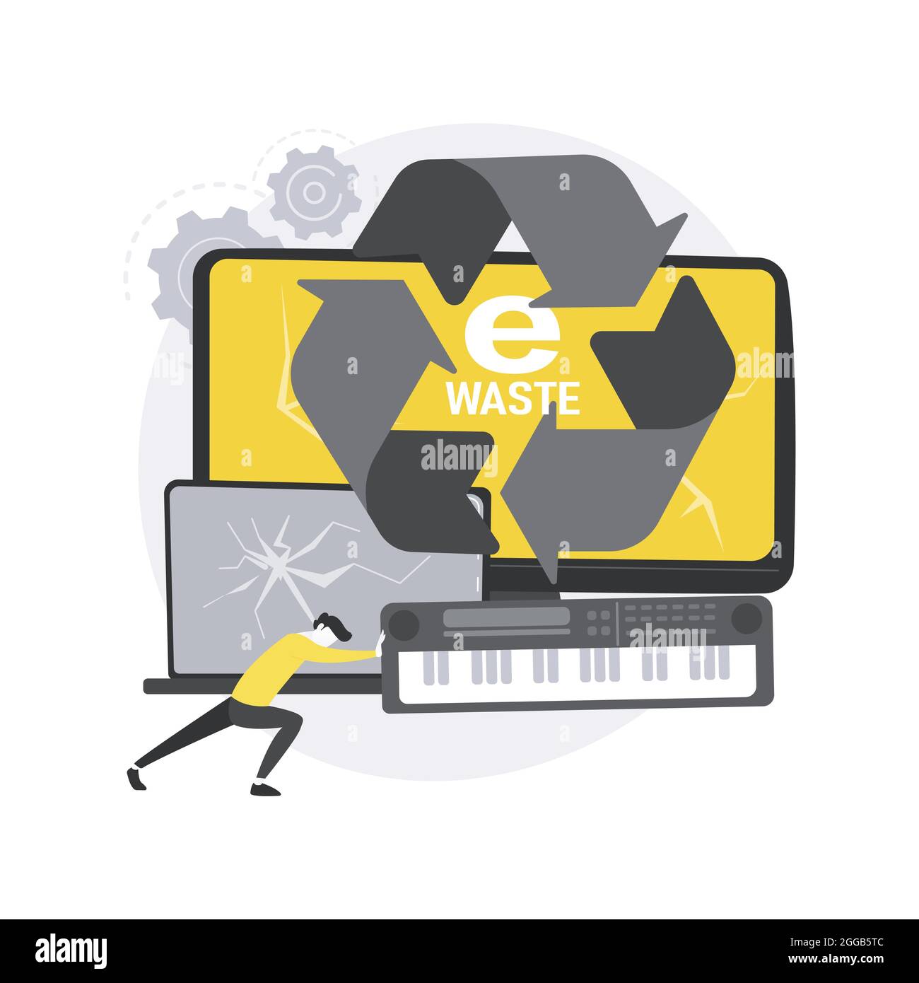 E-waste reduction abstract concept vector illustration Stock Vector ...