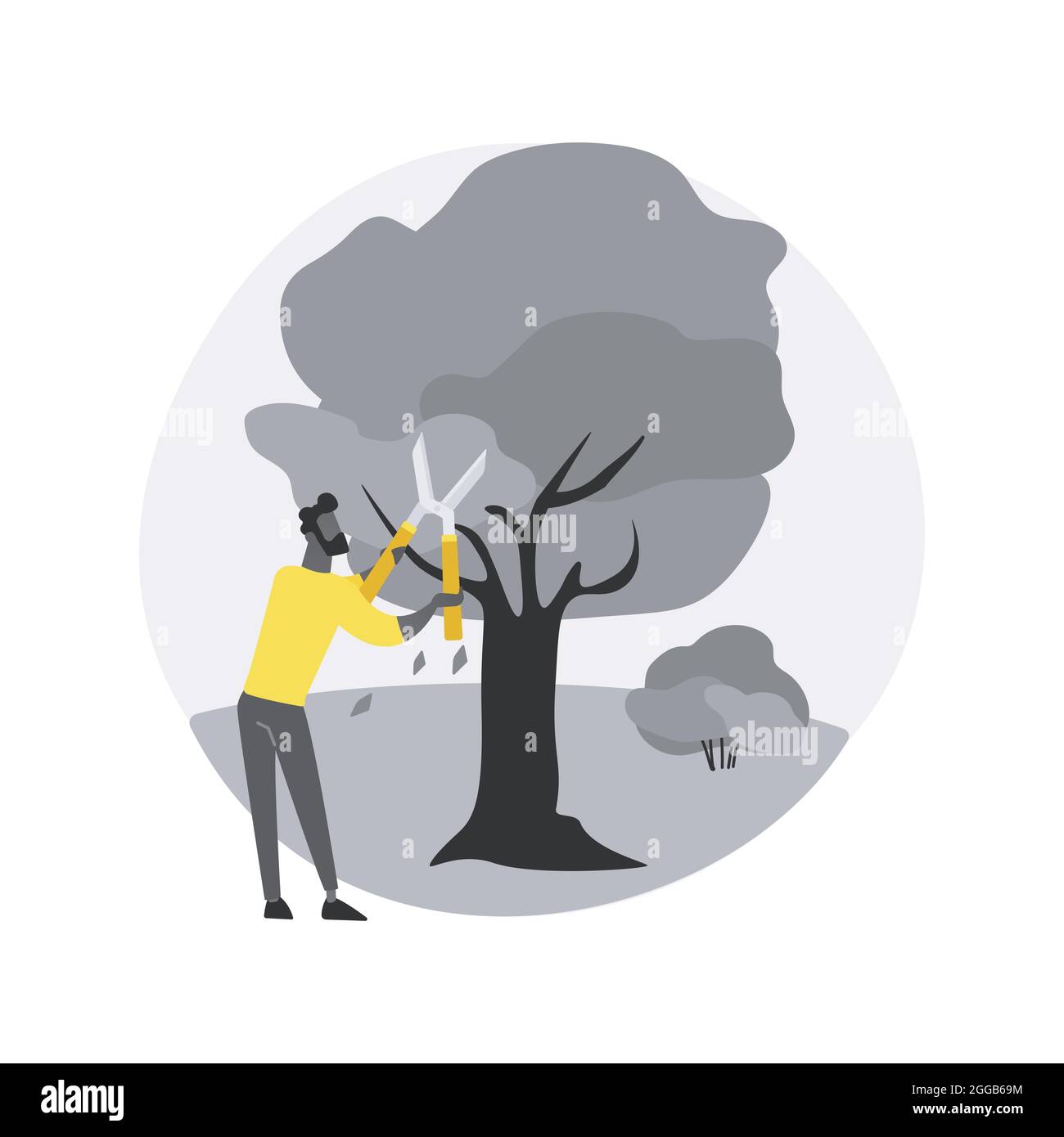 Cutting trees and shrubs abstract concept vector illustration Stock ...