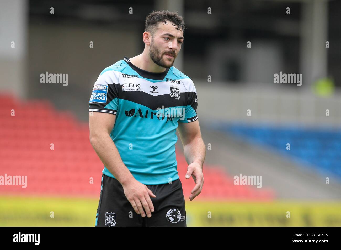 Jake Connor (1) of Hull FC looks down after the final whistle Stock ...
