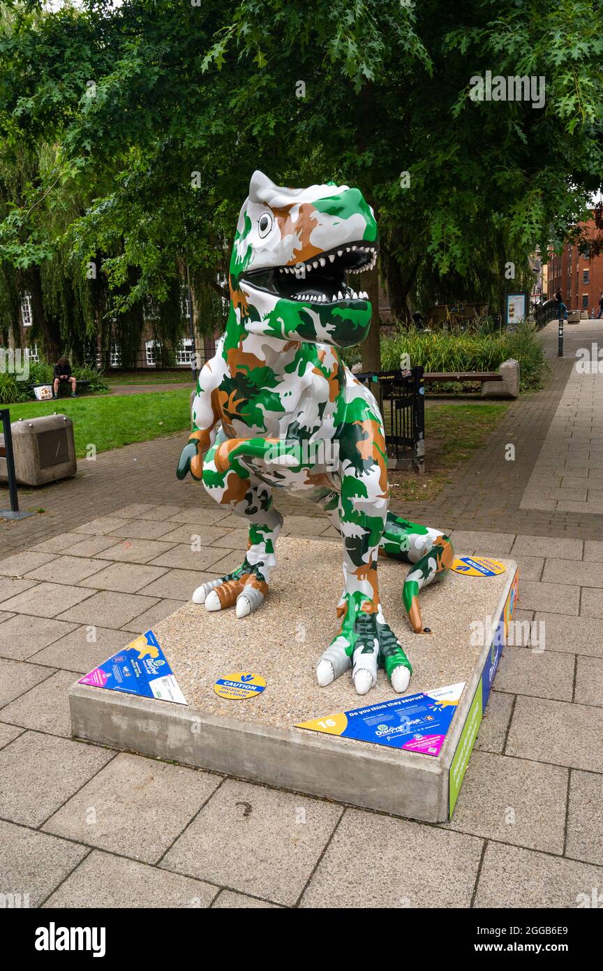 Raising awareness for childrens charity break T rex scuplture GoGo ...