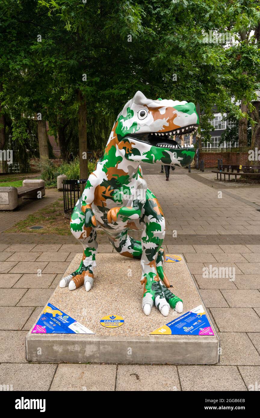 Raising awareness for childrens charity break T rex scuplture GoGo ...