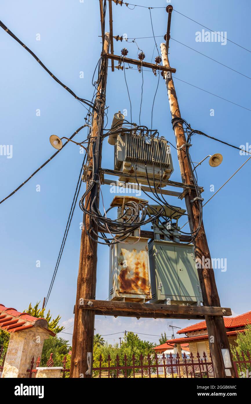 Electrical power tower greece hi-res stock photography and images - Alamy