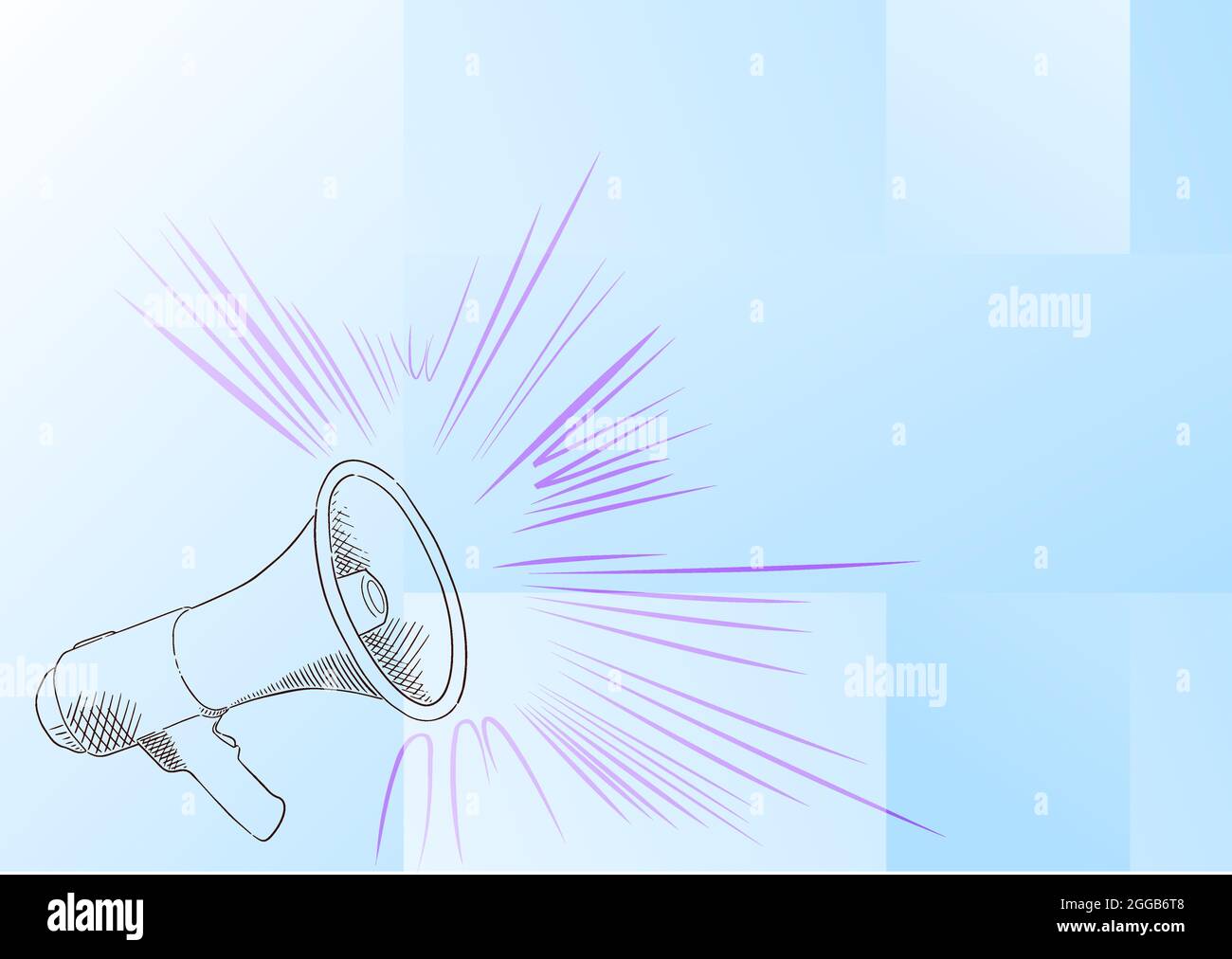 Illustration Of A Loud Megaphone Speaker Making New Announcements. Line ...