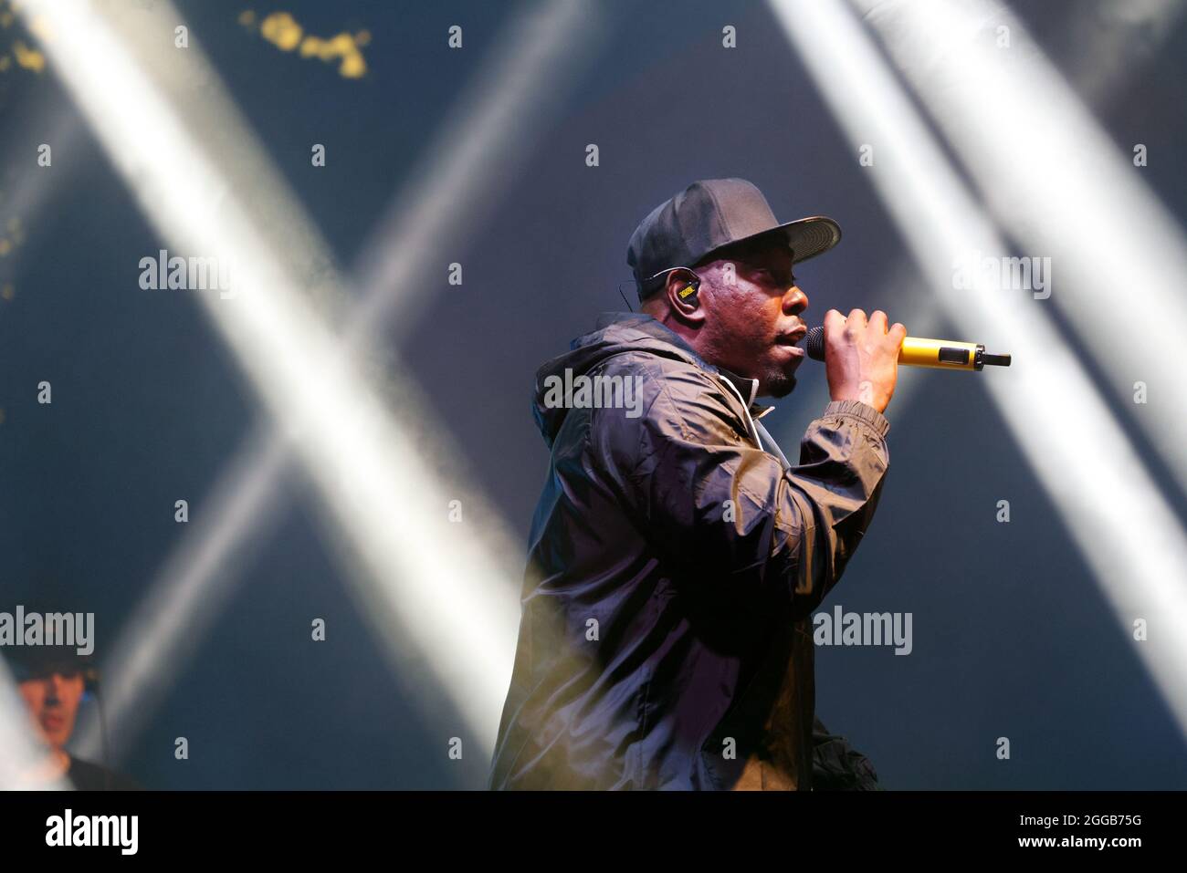 English rapper Dizzee Rascal performs at Silverstone 28 August 2021 ...