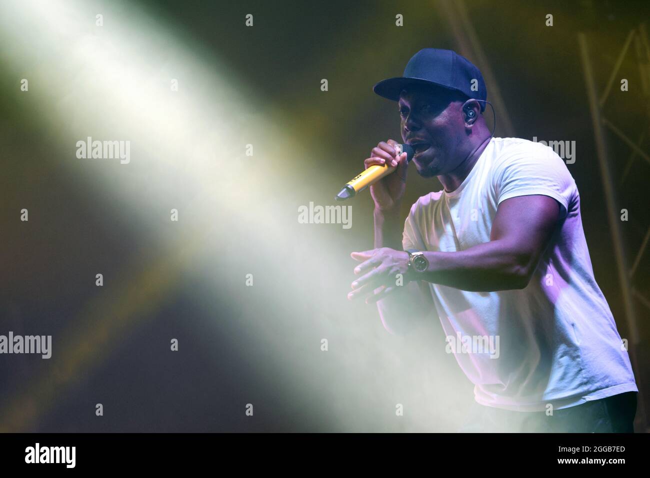 English rapper Dizzee Rascal performs at Silverstone 28 August 2021 ...