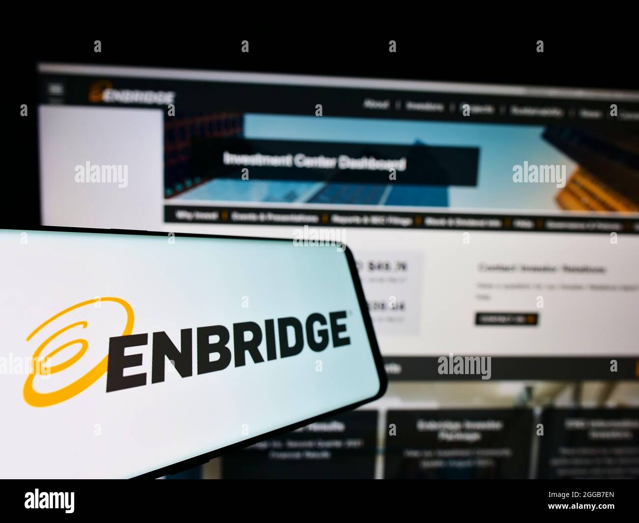 Smartphone with logo of Canadian pipeline company Enbridge Inc. on ...