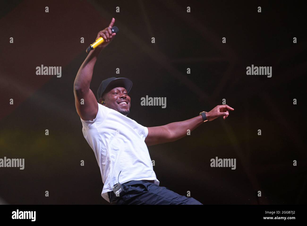 English rapper Dizzee Rascal performs at Silverstone 28 August 2021 ...