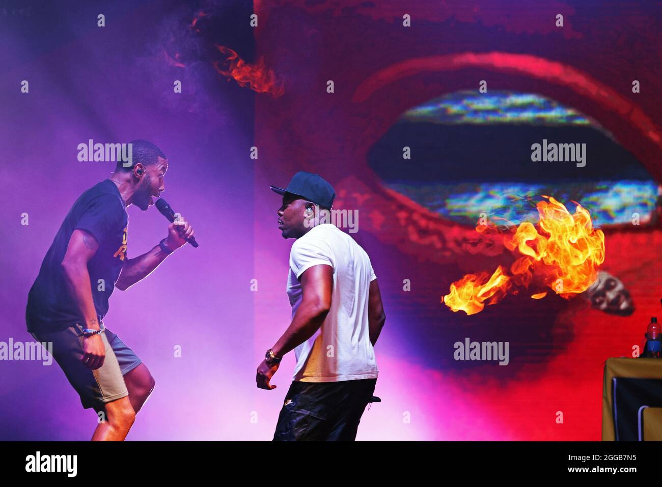 English rapper Dizzee Rascal performs at Silverstone 28 August 2021 ...