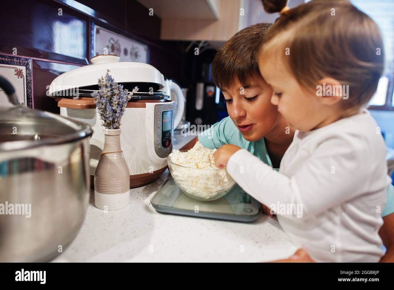 Kids cooking at kitchen, happy children's moments Stock Photo - Alamy