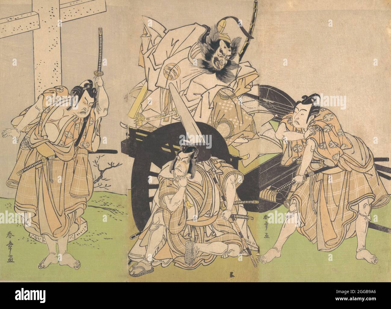 Kabuki Actors Ichikawa Yaozo II, Nakajima Mihoemon II, Ichikawa Ebizo ...