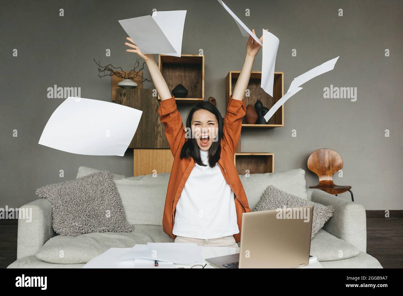 Work at home, remote employee, student on distance learning Stock Photo ...