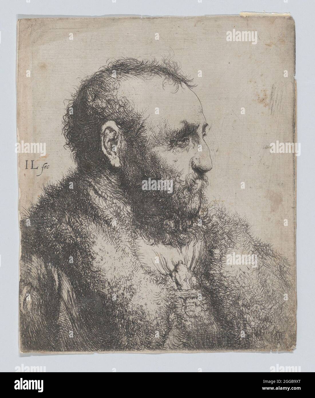 Bust of an Old Man with a Fur Collar, 17th century Stock Photo - Alamy