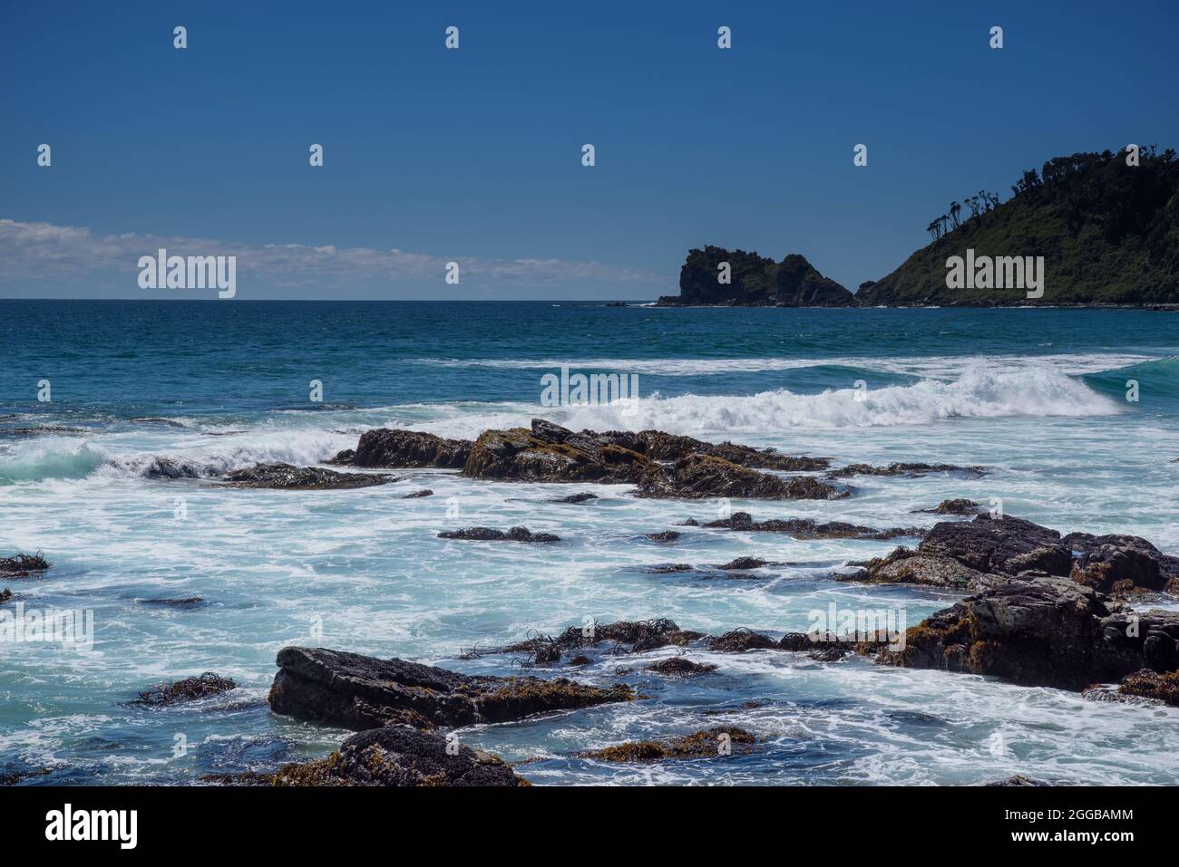 Pacific Ocean from the Tril Tril beach in Los Lagos region, southern ...